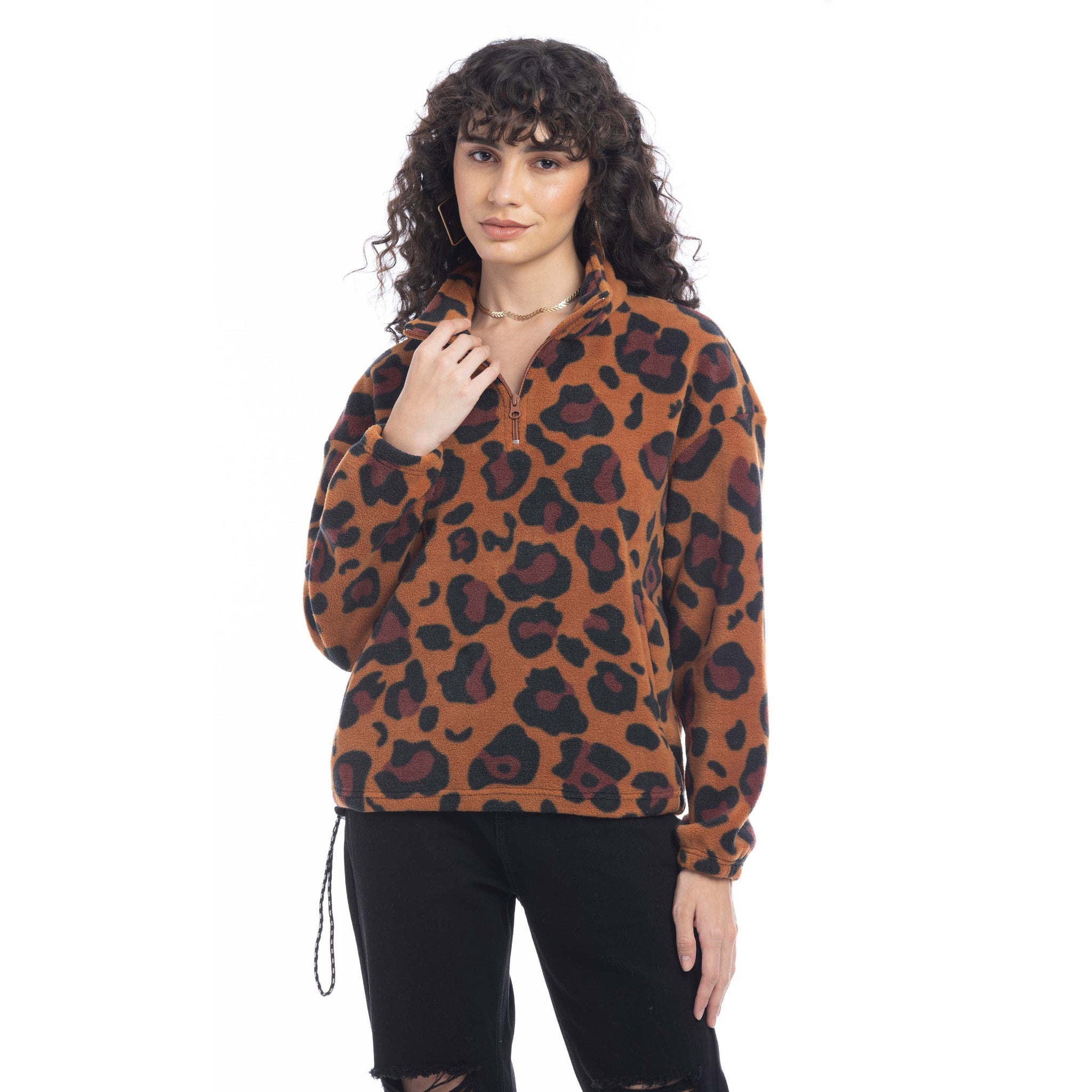 Maren High Collar Jacket in Animal Print